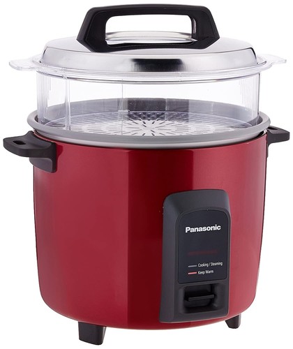 Electric Cooker with Cooking Pan, Red, Burgundy 1.25KG Rice | eBay