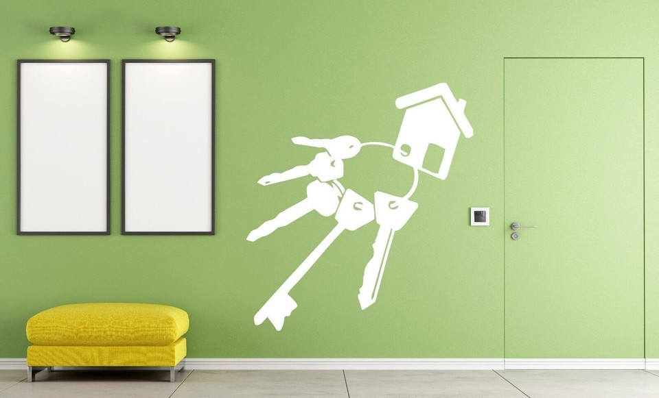 Wall Sticker Vinyl Decal Bunch Keys Ring Keychain House Door Lock (n232 ...
