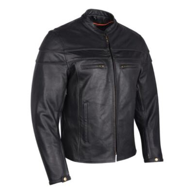 Men's Premium Leather MCJ Vented Motorcycle Jacket Biker Apparel Vance ...