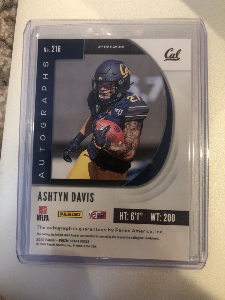 2020 Panini Prizm Draft Picks Ashtyn Davis Silver Rookie Autograph Card ...