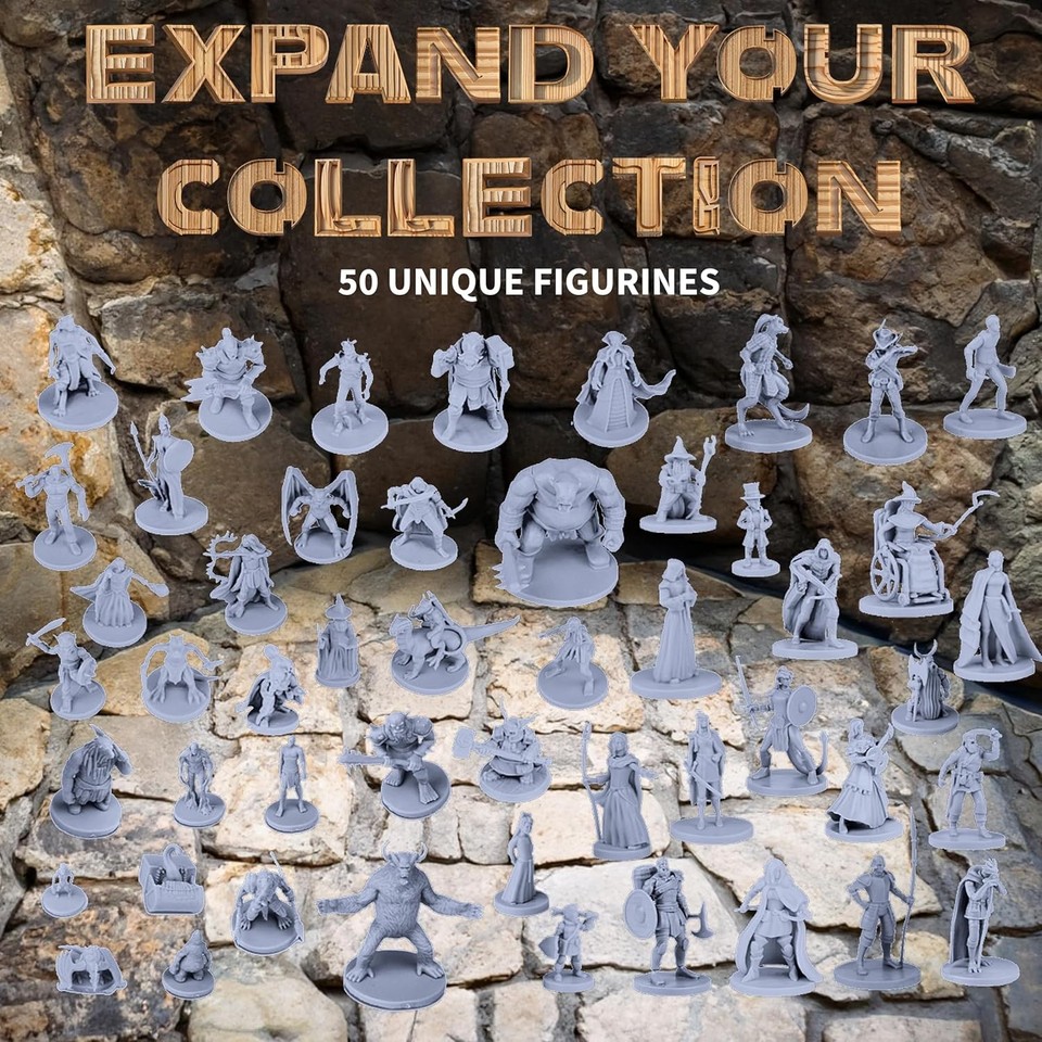 50 Unique Miniatures Fantasy Tabletop RPG Figures for Dungeons and ...