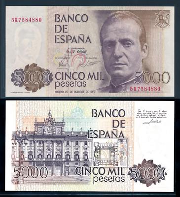 [93478] Spain 1979 5000 Pesetas Bank Note UNC P160 | eBay