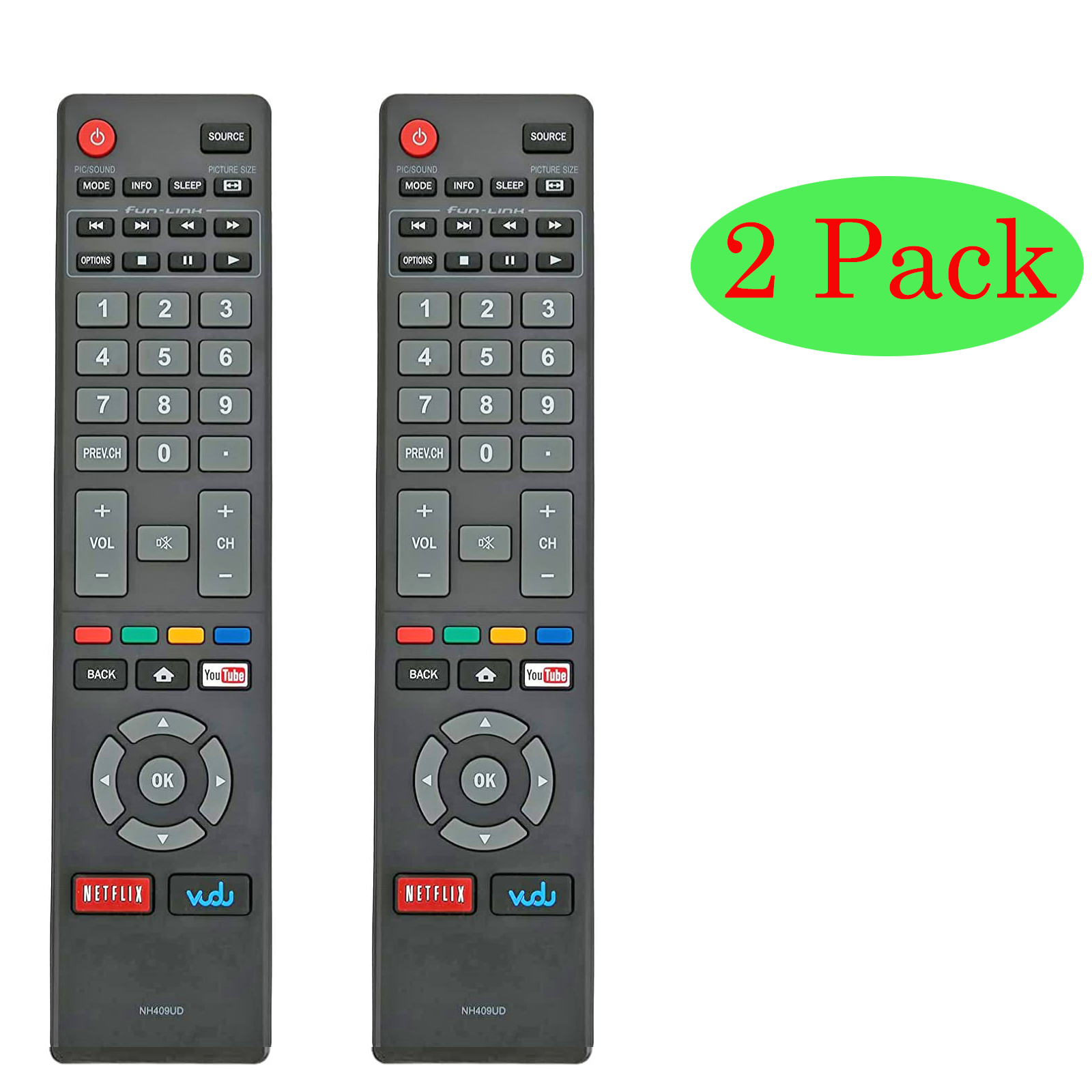 2 Pack Remote NH409UD For Magnavox TV 50MV314X 43MV314X 40MV324X ...