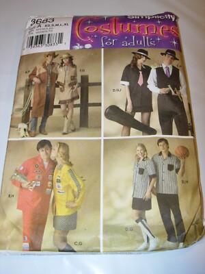 ADULT UNCUT SIMPLICITY 3683 Sewing Pattern COSTUME GANGSTER COWBOY SIZE ...