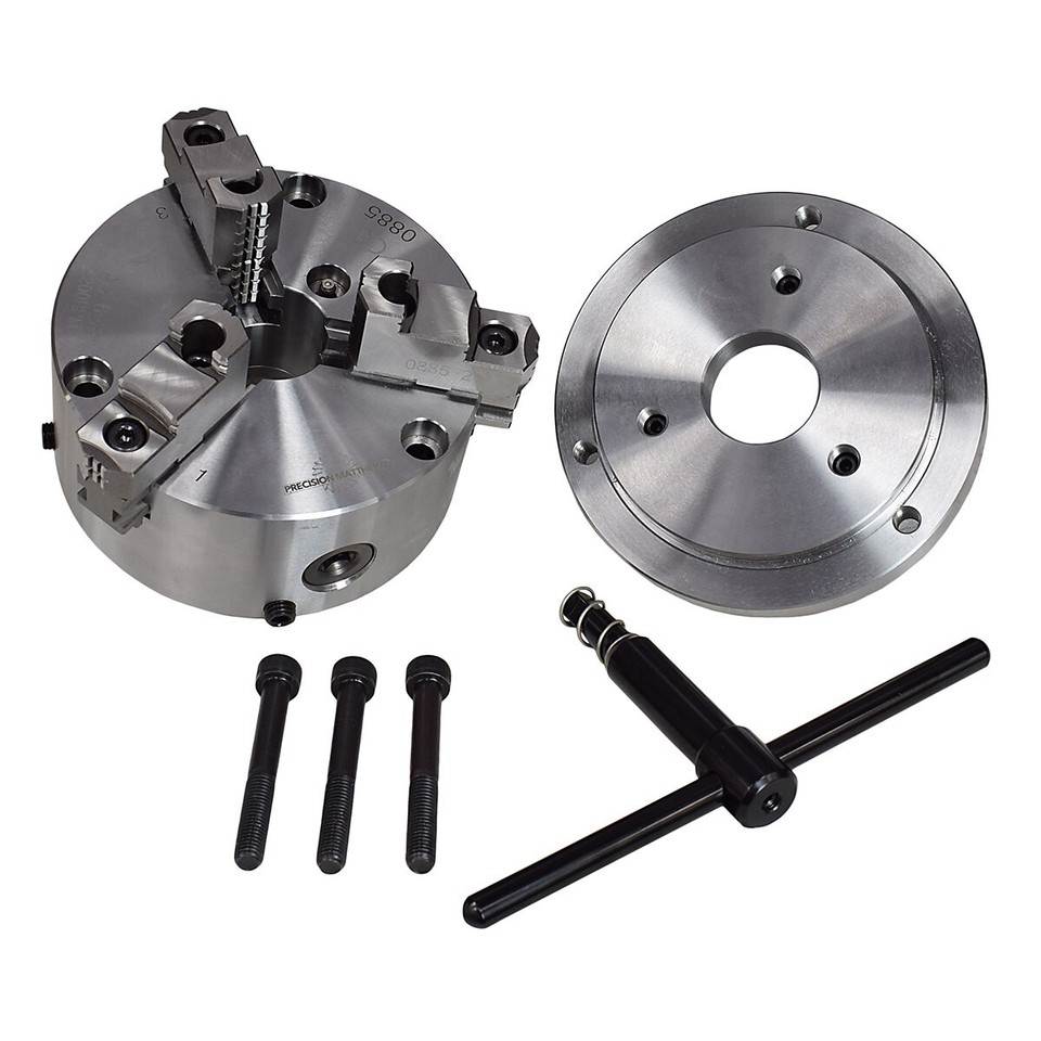 P MATTHEWS 6" ADJUSTABLE SET TRUE TYPE 3 -JAW LATHE CHUCK .0004" D1-4 ...