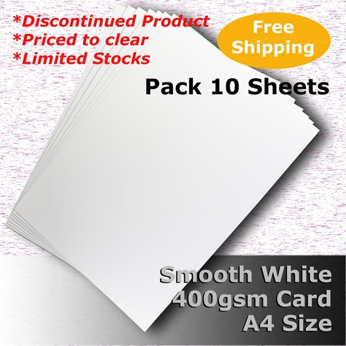 10 Sheets Smooth Finish White Card Quality A4 Size 400gsm Archival # ...