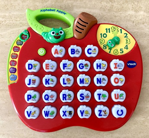 VTECH ALPHABET APPLE Educational Learning Toy ABCs Phonics Clock Lights ...