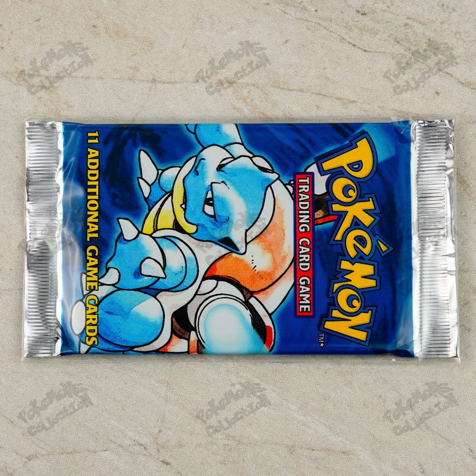 20.857g Blastoise art! Pokemon Base Set Booster Pack TCG 4th print UK ...