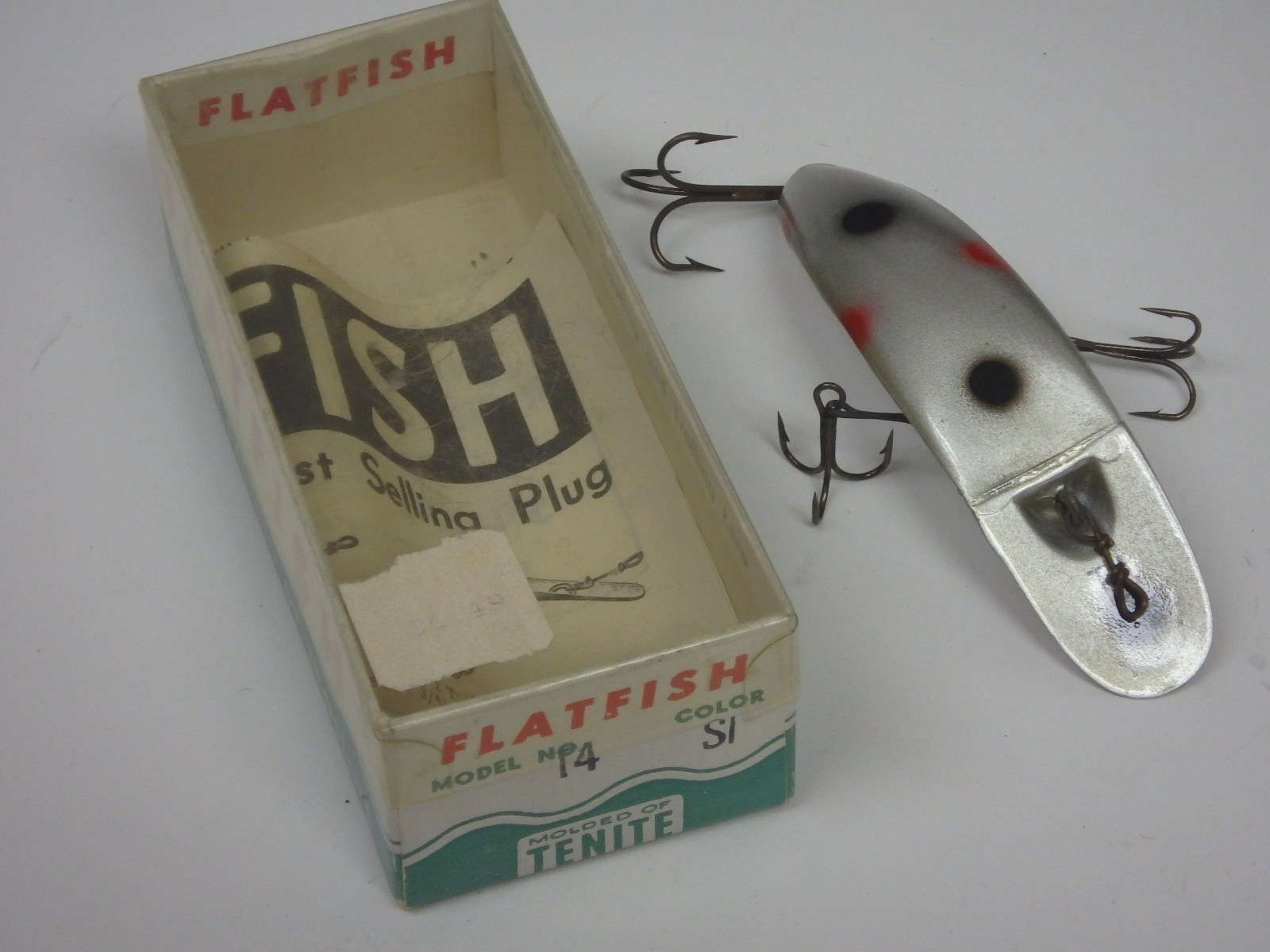 Vintage Flatfish Helin Tackle T4 SI 3 1/2 Inch Made From Tenite Fishing ...