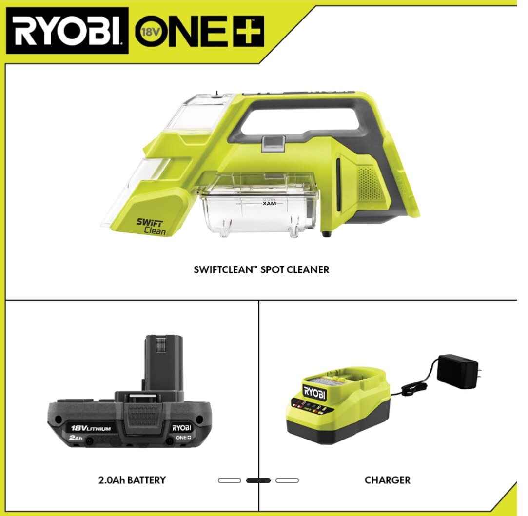 RYOBI PCL756K 18V ONE Cordless SWIFTClean Spot Cleaner Kit TOOL ONLY ...