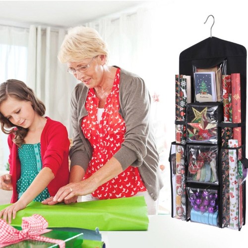 Hanging Wrapping Paper Storage Holder Oxford Gift Bag Organizer Indoor ...