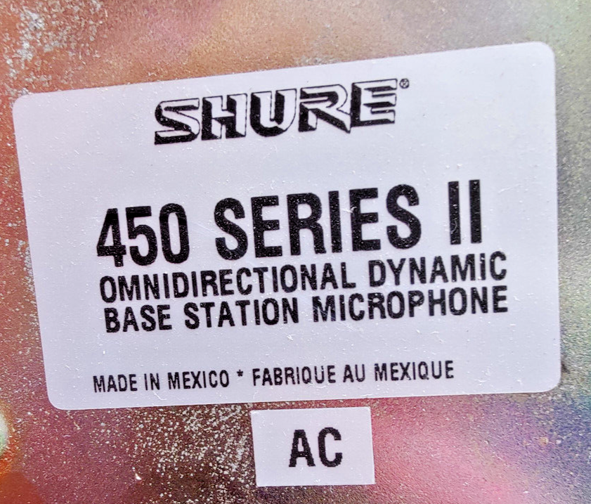 SHURE 450 SERIES II OMNIDIRECTIONAL DYNAMIC BASE STATION MICROPHONE | eBay