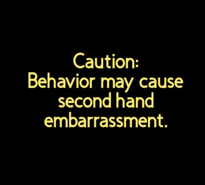 Caution Behavior Second Hand Embarrassment Vinyl Die Cut Car Decal ...