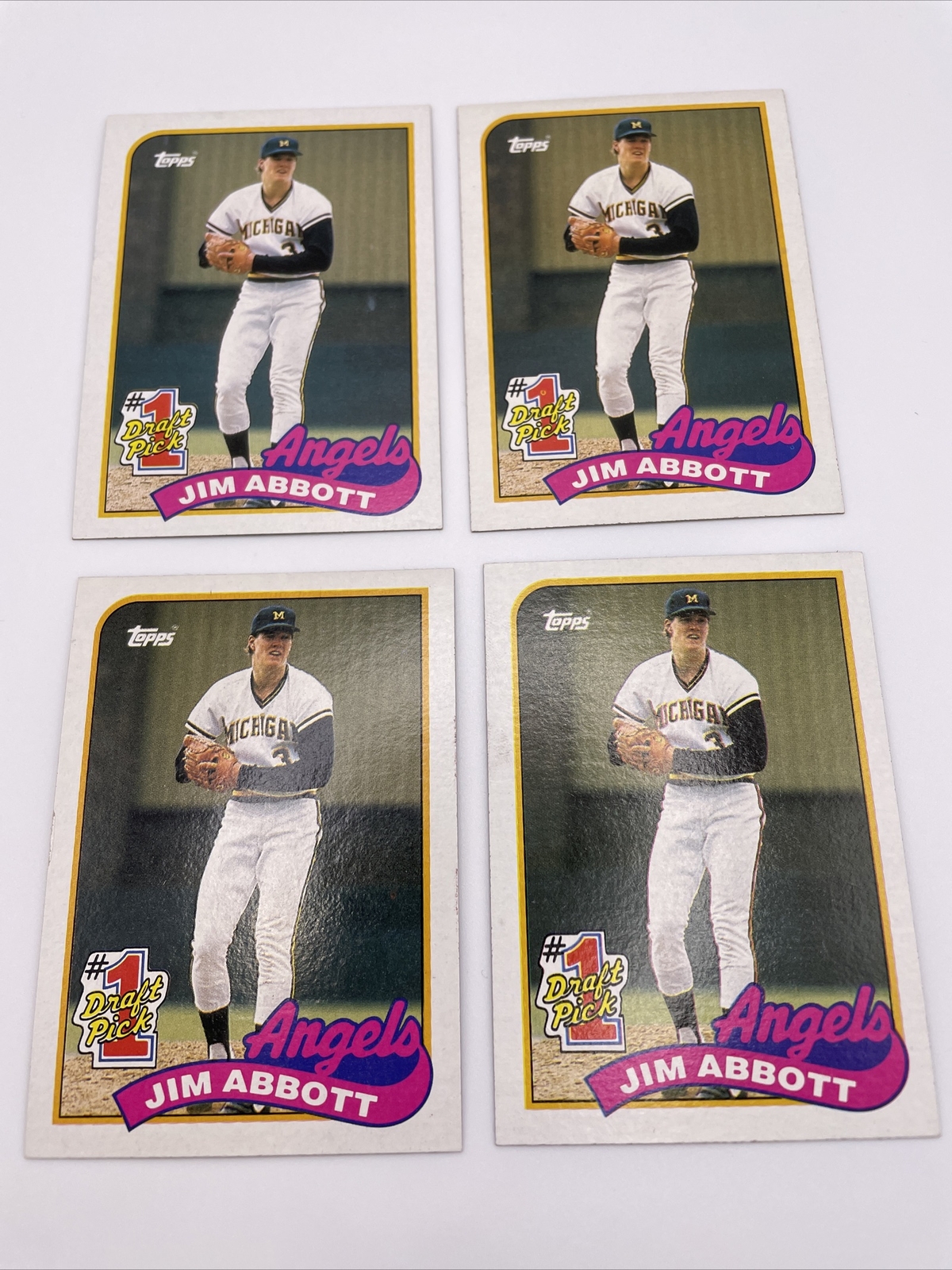 1989 Jim Abbott Angels Topps #1 Draft Pick #573 Rookie Card #573 MINT ...