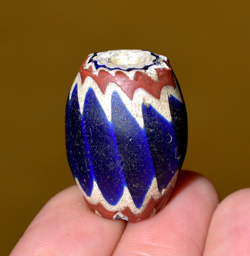 Antique Venetian Six Layer Chevron Italian Drawn Cane Glass Bead ...