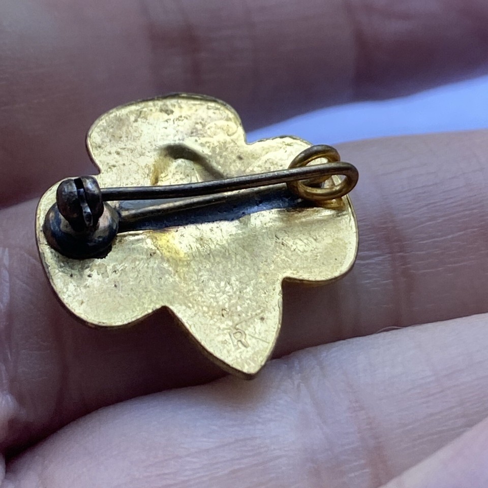 Vintage Girl Scout Pin/Pinback ~Super Collectable~ Gold Tone Clover Pin ...