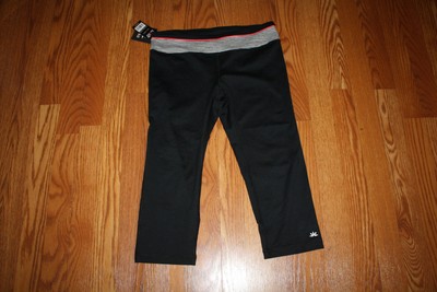 NWT Womens LUKKA Black Gray Coral Waist Fitted Active Capris S Small | eBay