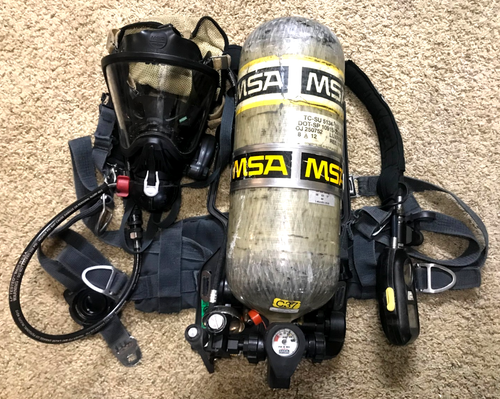 MSA Firehawk M7 Air Mask SCBA Harness with 2216 PSI Tank & Ultra Elite ...