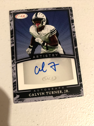 2022 Sage Auto Calvin Turner Jr. #A-CTJ RC Silver Black mint from pack ...