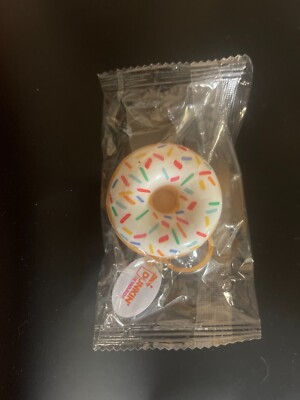 New Dunkin Donuts Keychain Squishy Vanilla Sprinkle Soft Back Pack Clip ...