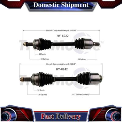 2X TrakMotive Front Left Right CV Axle Joint Shaft For 2011-2014 ...
