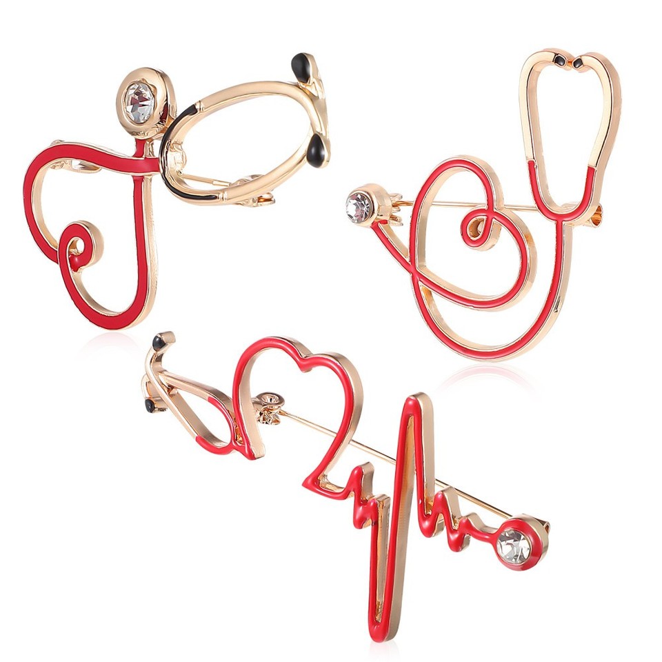 3 Pcs Stethoscope Pin Medical Nurse Appreciation Doctor's Brooch | eBay ...