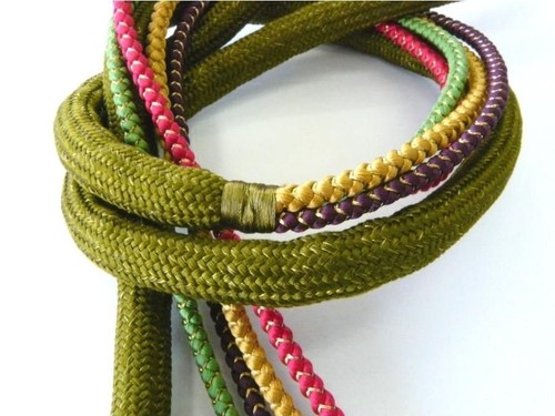 Decorative Obijime For Furisode, Pure Silk, Rounded, Simple, Yellow ...