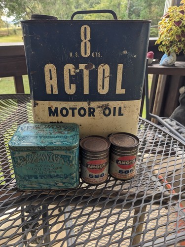 Oil Can And Tobacco Can Lot, Actol, Amoco | eBay