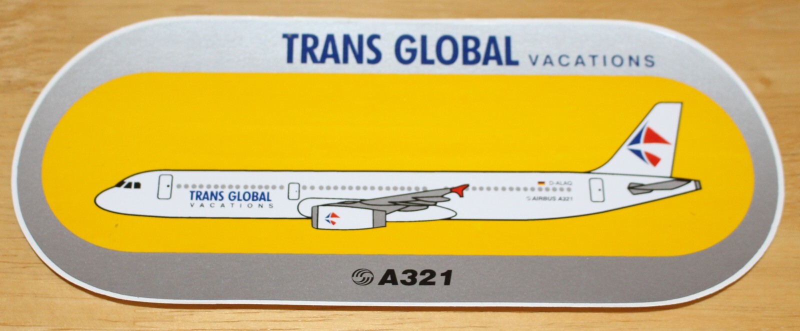 Trans Global Vacations (USA) Airbus A321 Airline Sticker | eBay