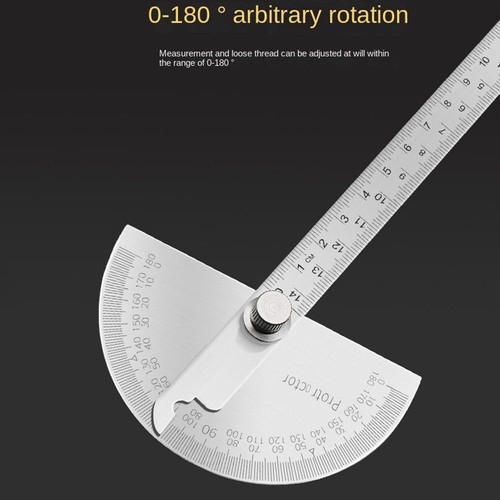 Stainless Steel Protractor Angle Ruler Woodworking Tools Metal Angle ...