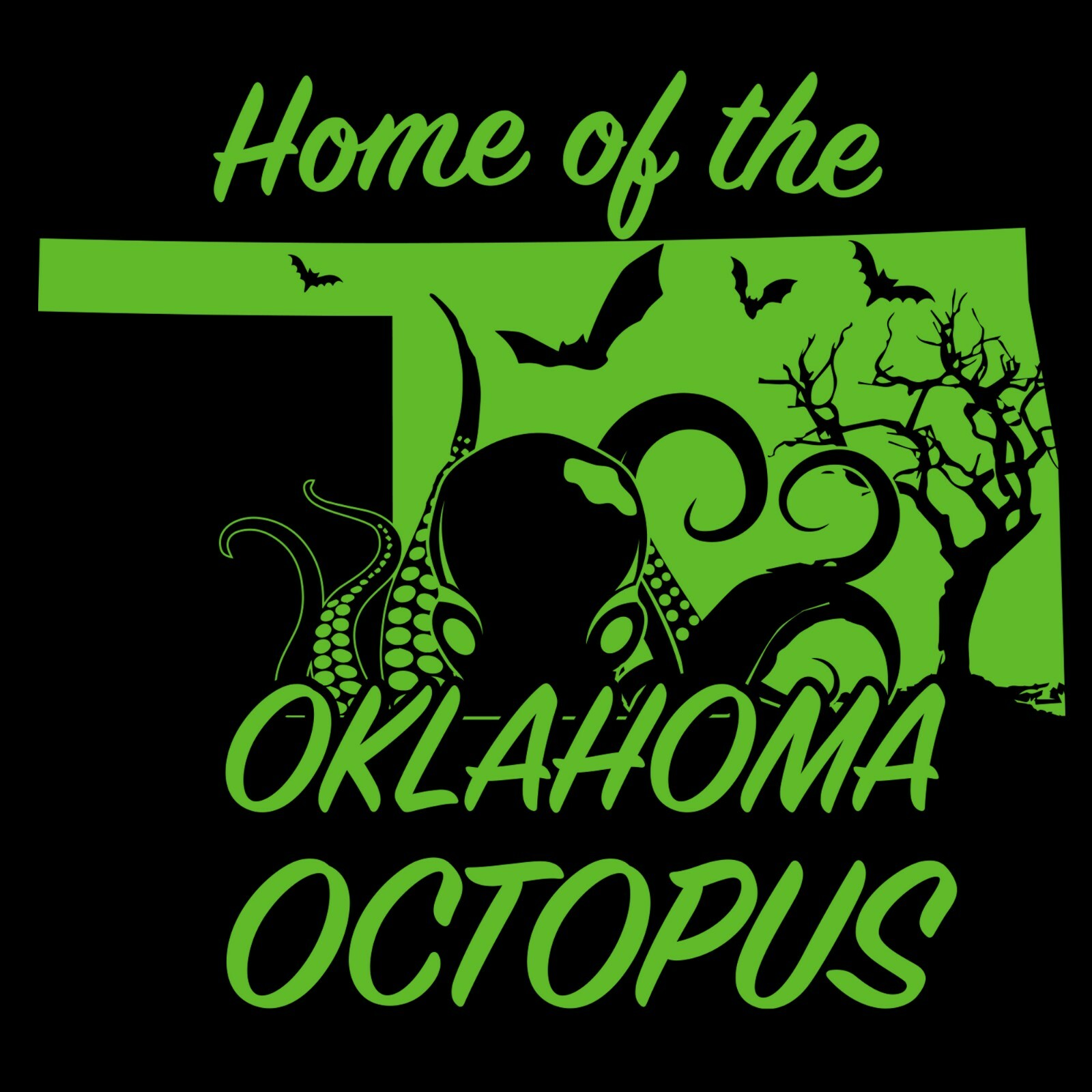 Oklahoma Octopus - Cryptid Hunting Horror T-Shirt - Black | eBay