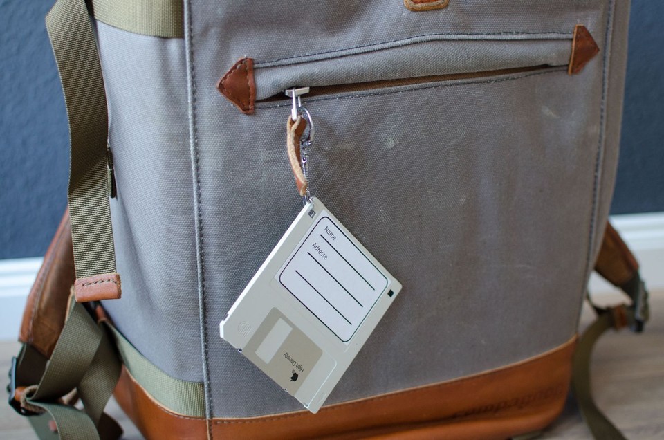 Address Tag Bag Tag Luggage Tag Diskette RETRO Disc Floppy GRAY | eBay