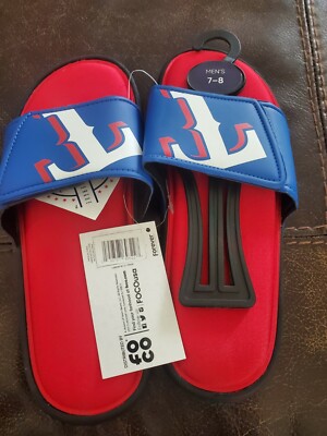 TEXAS RANGERS-MLB Unisex Cropped Big Logo padded Slides, Men Size S (7 ...