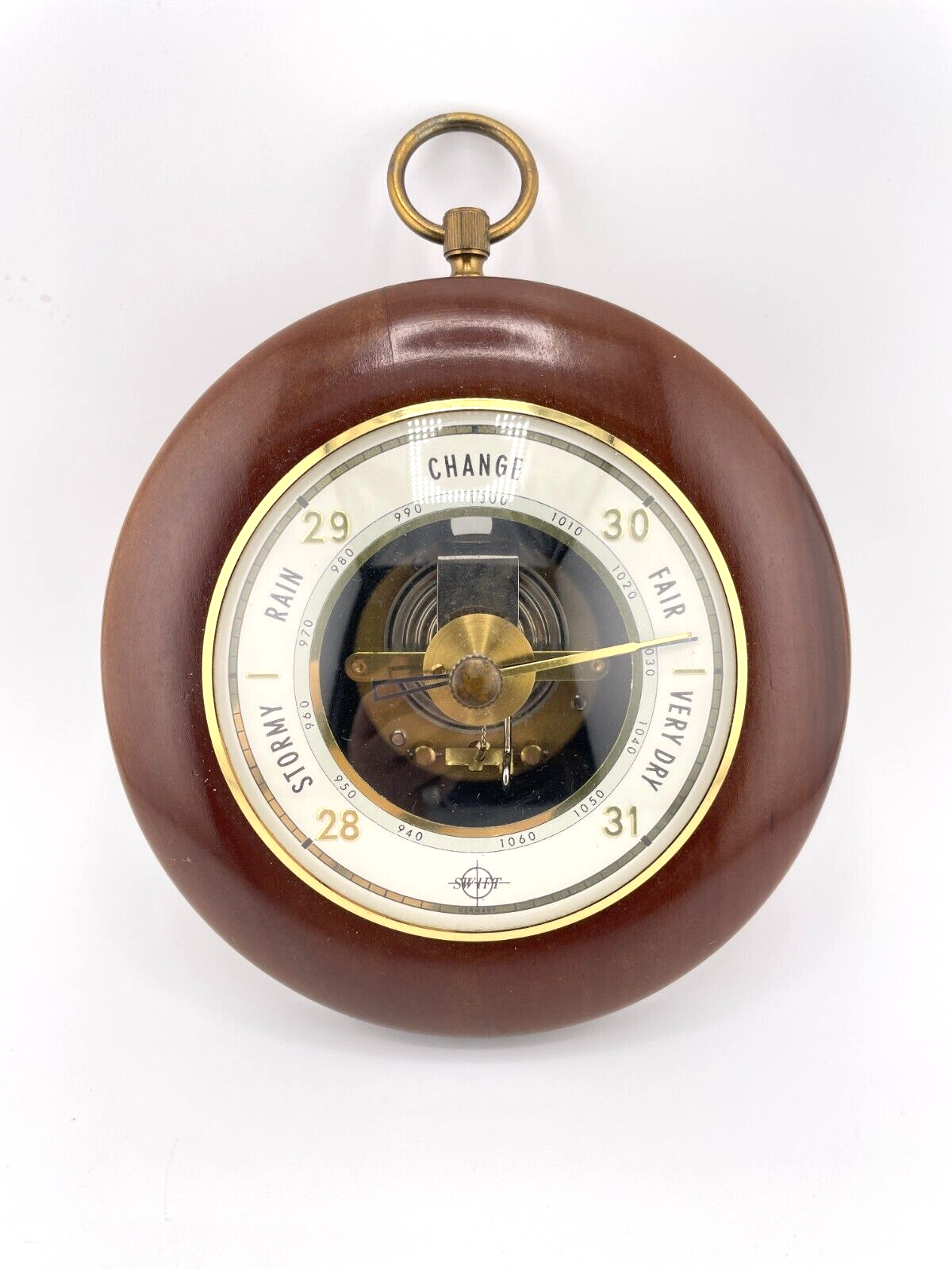 Vintage German Barometer Made in West Germany Round Wood Wall Mount | eBay