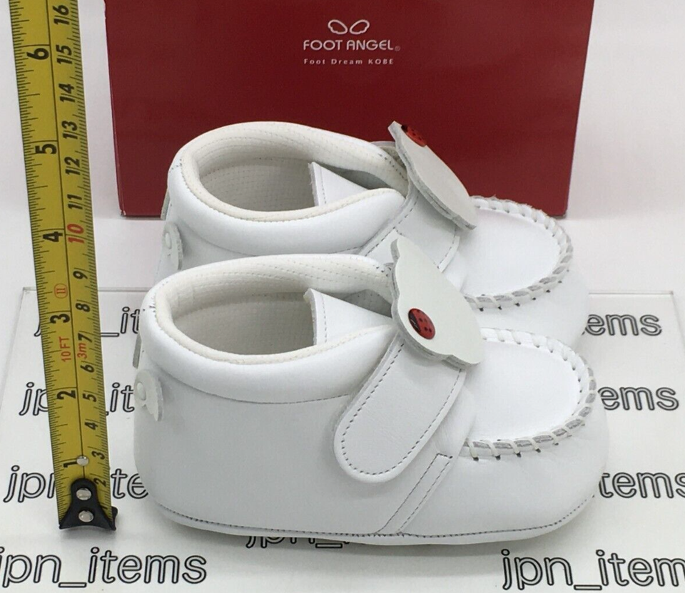 Baby First Step Shoes Foot Angel White Leather Cowhide Handmade Japan ...