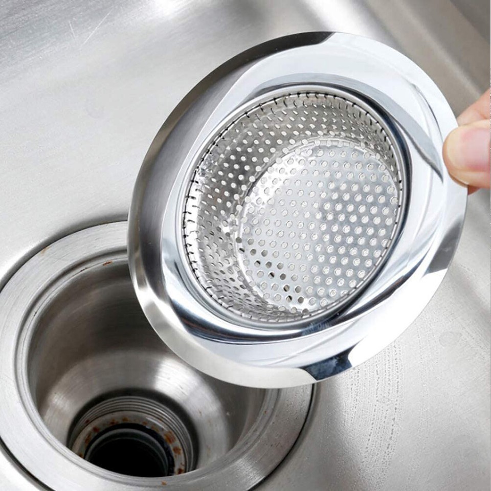 Kitchen Metal Sink Strainer Drain Plug Hole Basin Steel Hair Catcher ...