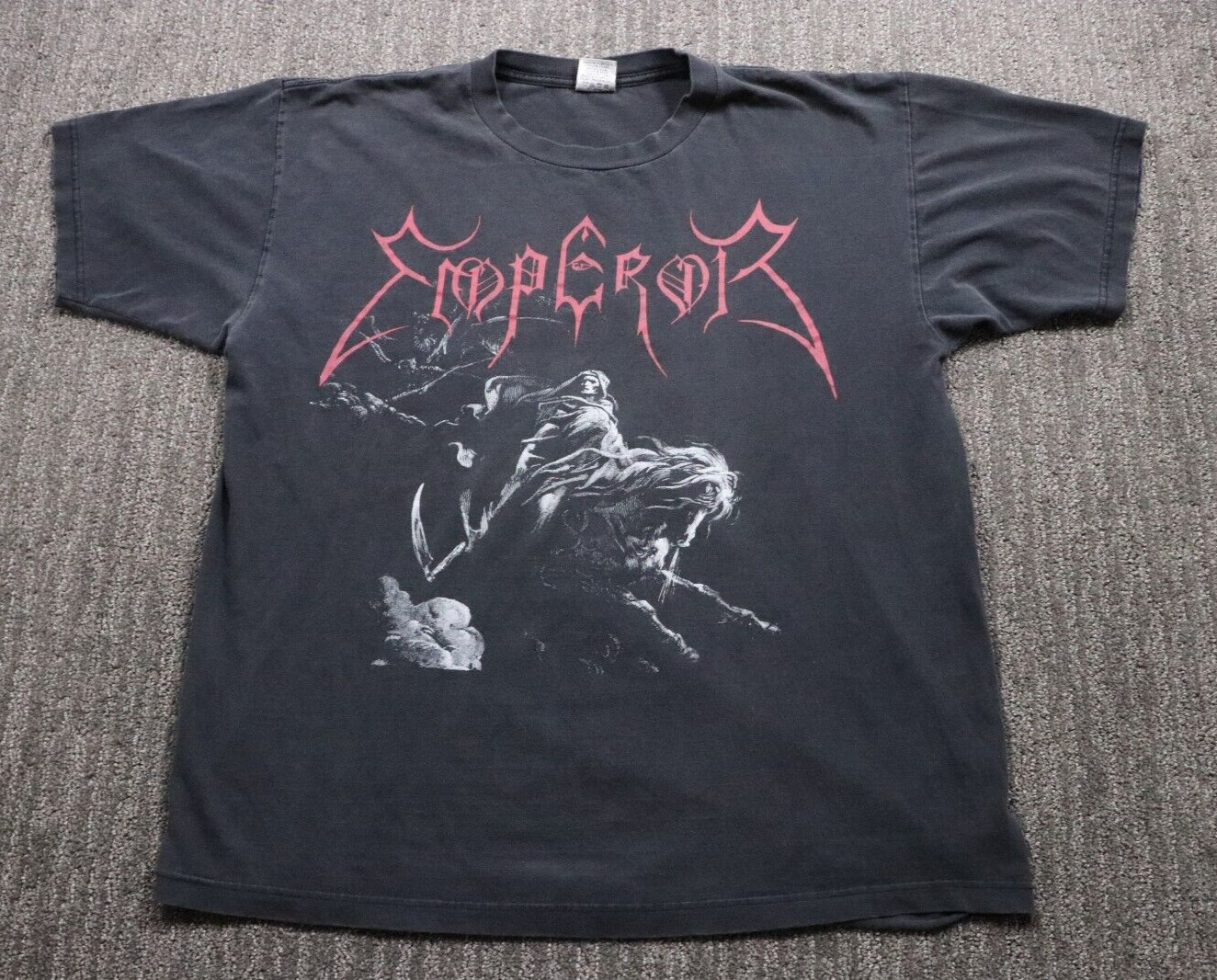 Vintage 90s Emperor Black Metal T-Shirt Men XL Faded … - Gem