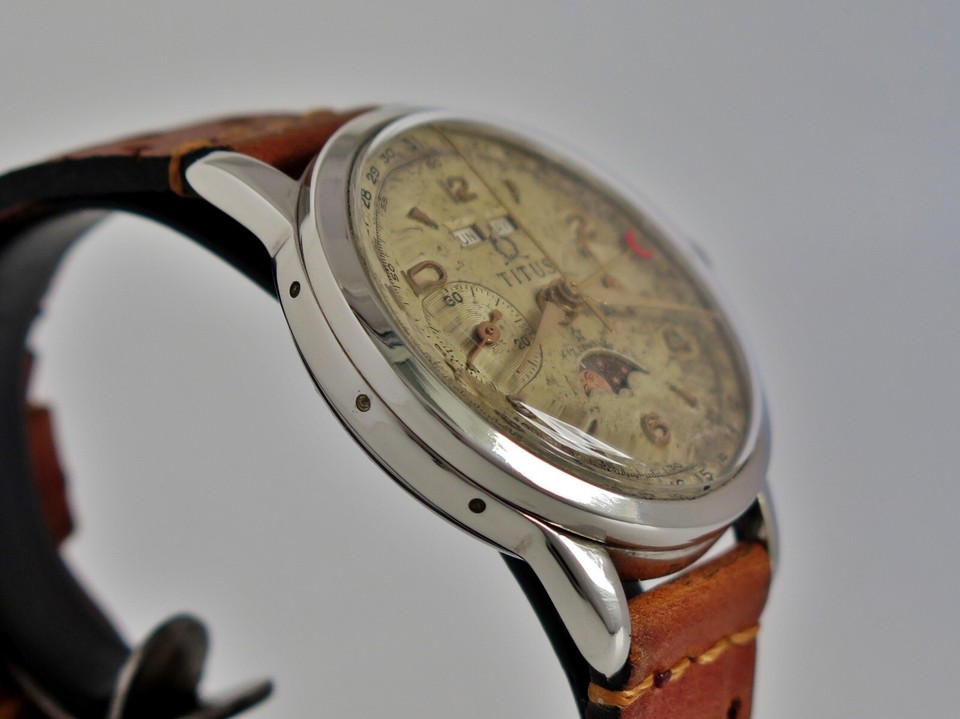 Chronograph TITUS, triple calendar, moonphase, Landeron 186 hand ...