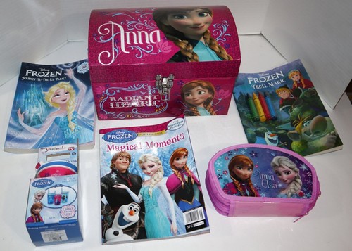 Disney Frozen LOT of 6 Anna treasure chest art kit snack cup poster ...