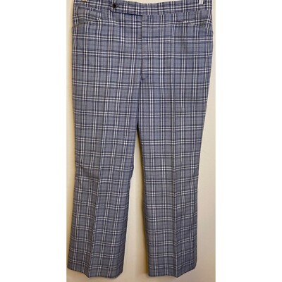 Vintage DAKS Plaid Slacks Pants Trousers Golf Disco Blue 70s Size 35" Men | eBay
