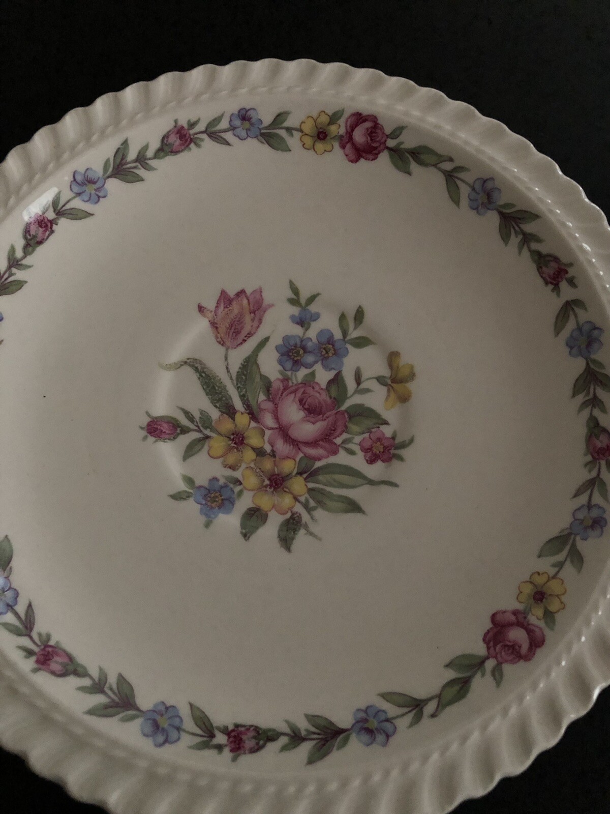 Set Of 4 Vintage Royal Gadroon Harker Bouquet Pattern 6-1/4” Saucers ...