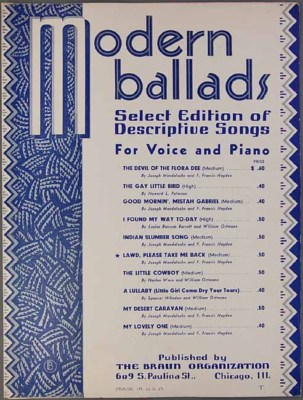 LAWD PLEASE TAKE ME HOME Mendelsohn & Hayden 1937 Sheet Music PIANO AND ...