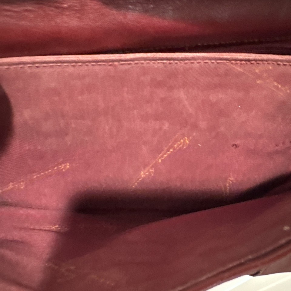 Vintage Aigner Ox Blood Leather Purse – Foldover Snap – Double A Logo ...