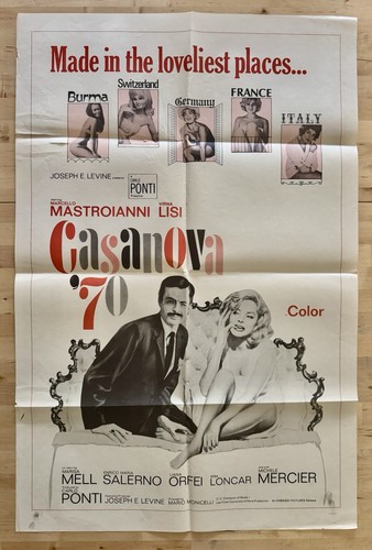 CASANOVA ‘70 1965 1sh Movie Poster Marcello Mastroianni 27x41 | eBay