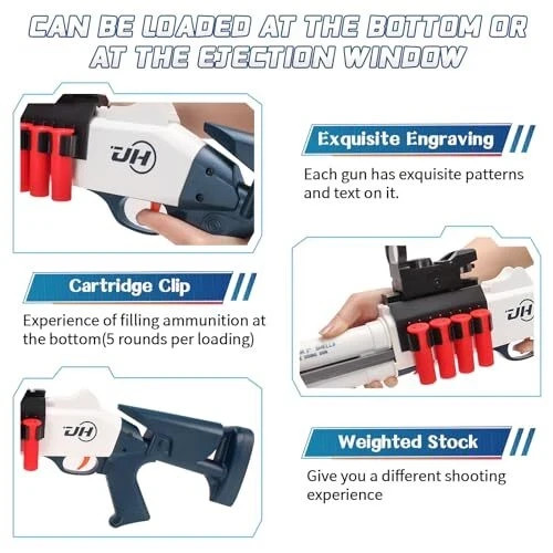 38 Inches Soft Bullet Toy Gun Toy Shotgun Shell Ejection Foam Blasters ...