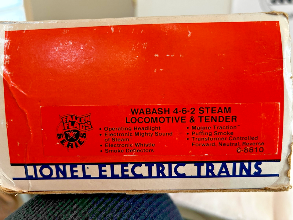 LIONEL 6-8610 #1 FALLEN FLAG#1-WABASH 4-6-2~w~TENDER HUDSON" BLT-1986 ...