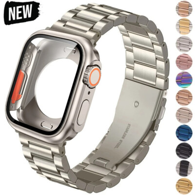Stainless Steel Band +Case For Apple Watch iWatch 9 8 7 6 5 4 SE 41/40 ...