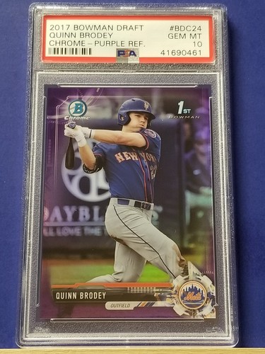 Quinn Brodey - 2017 Bowman Chrome Draft Purple Refractor PSA 10 #90/250 ...