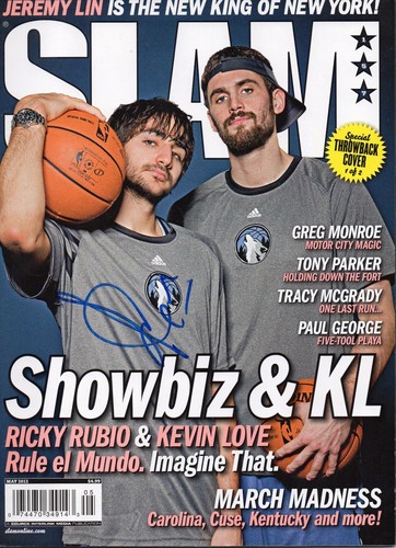 Ricky Rubio Minnesota Timberwolves Signed 2012 Slam Magazine LOM COA ...