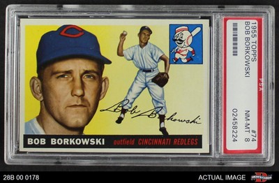 1955 Topps #74 Bob Borkowski Reds PSA 8 - NM/MT | eBay